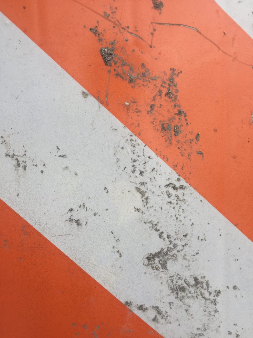 Orange and white caution sign with texture | Free Textures