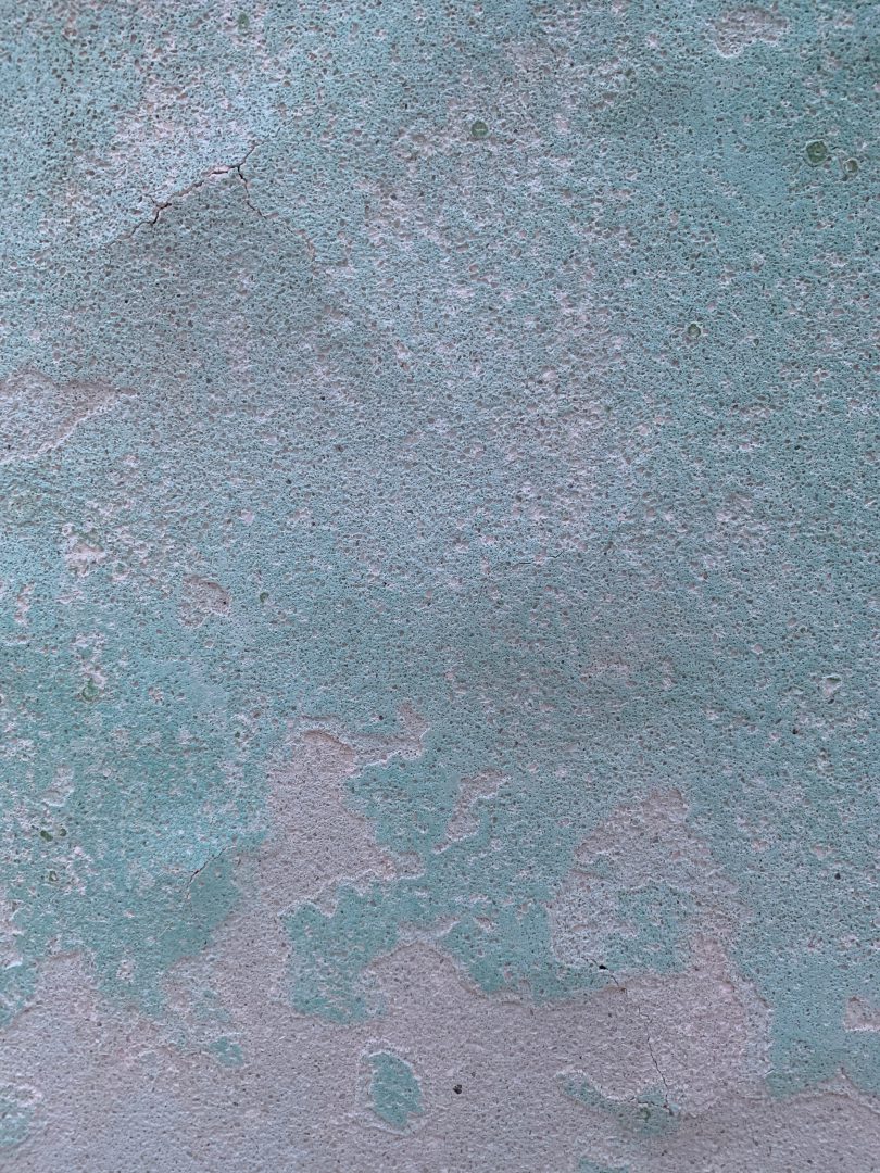Teal pool plaster wall crumbling close up | Free Textures